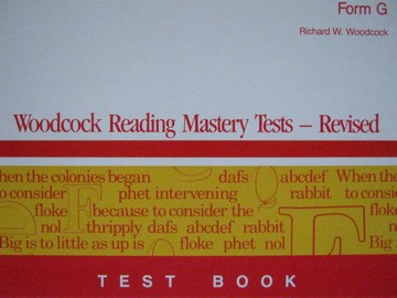 Woodcock Reading Mastery Tests Revised Forms G & H Kits (Pk) [WRMT-R ...